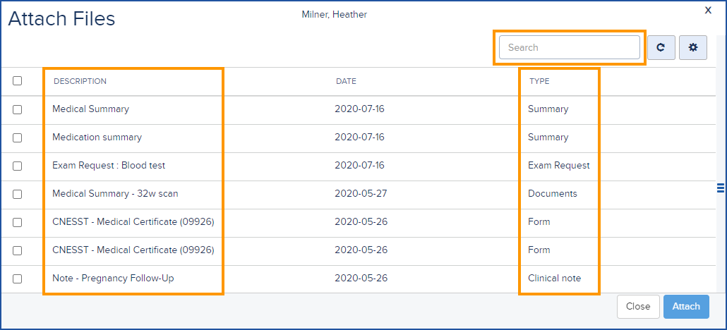 Managing the Window Attach Files