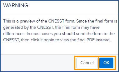 Printing a CNESST Form From a Clinical Note