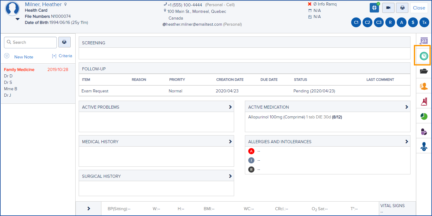 Viewing Appointment Notifications from a Patient File