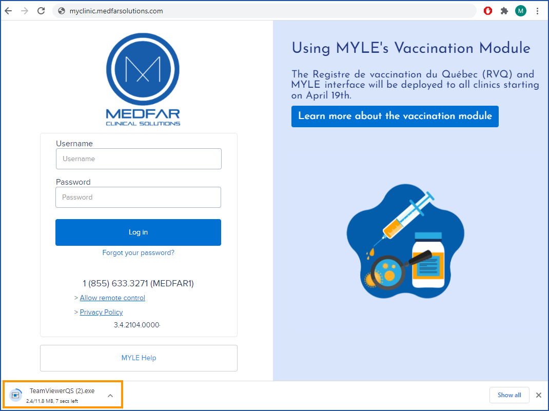 Allowing Remote Control of your MYLE User Account to MEDFAR Agents