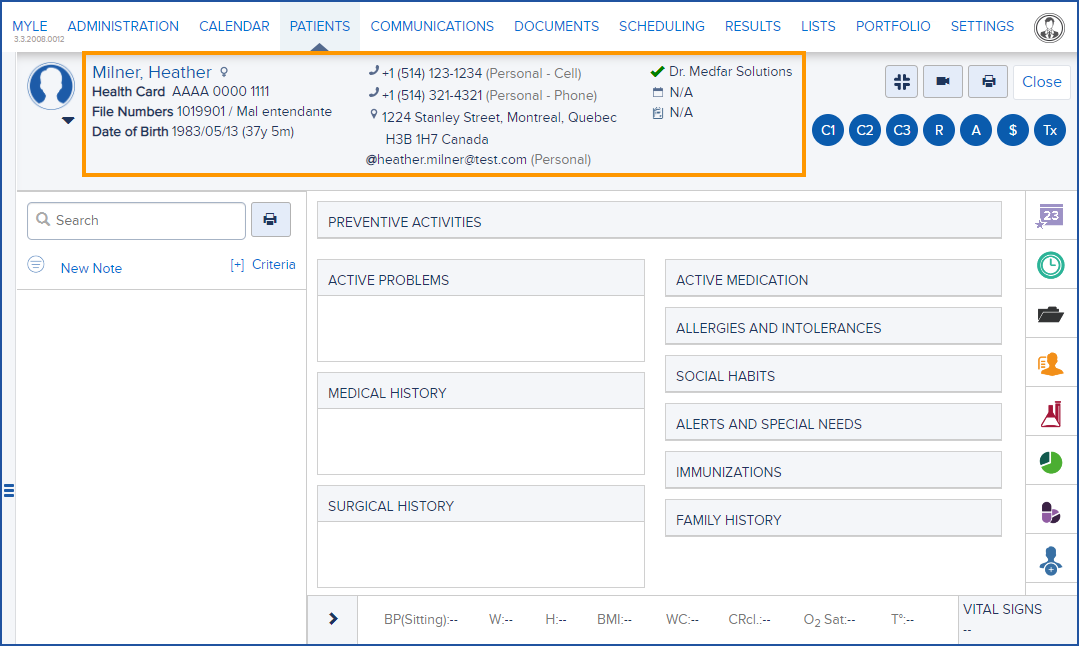 Updating a Patient File