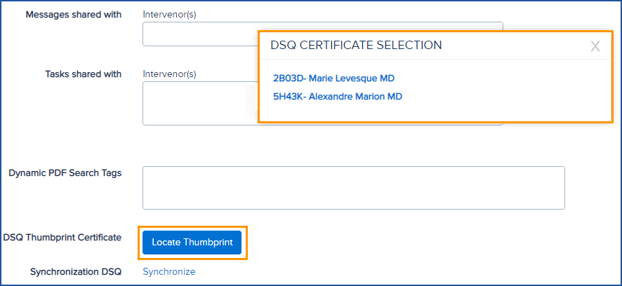 Synchronizing a Medical DSQ Key
