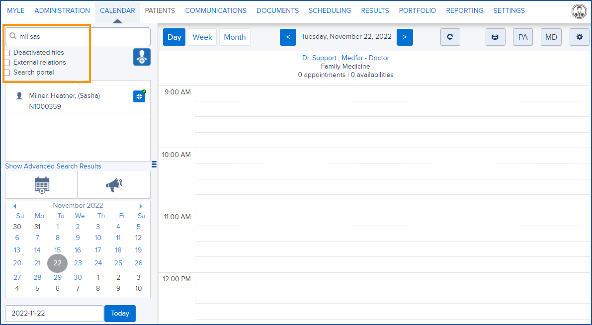 Finding a Patient File